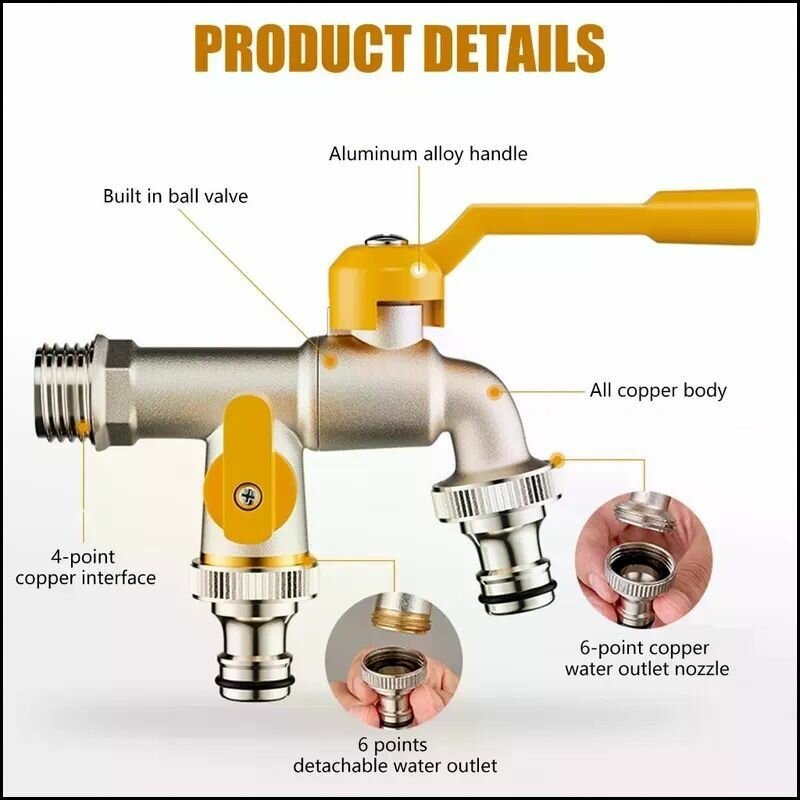 Наружный морозостойкий кран, незамерзающий готовый к зиме водопроводный простой в использовании для садового двора и патио