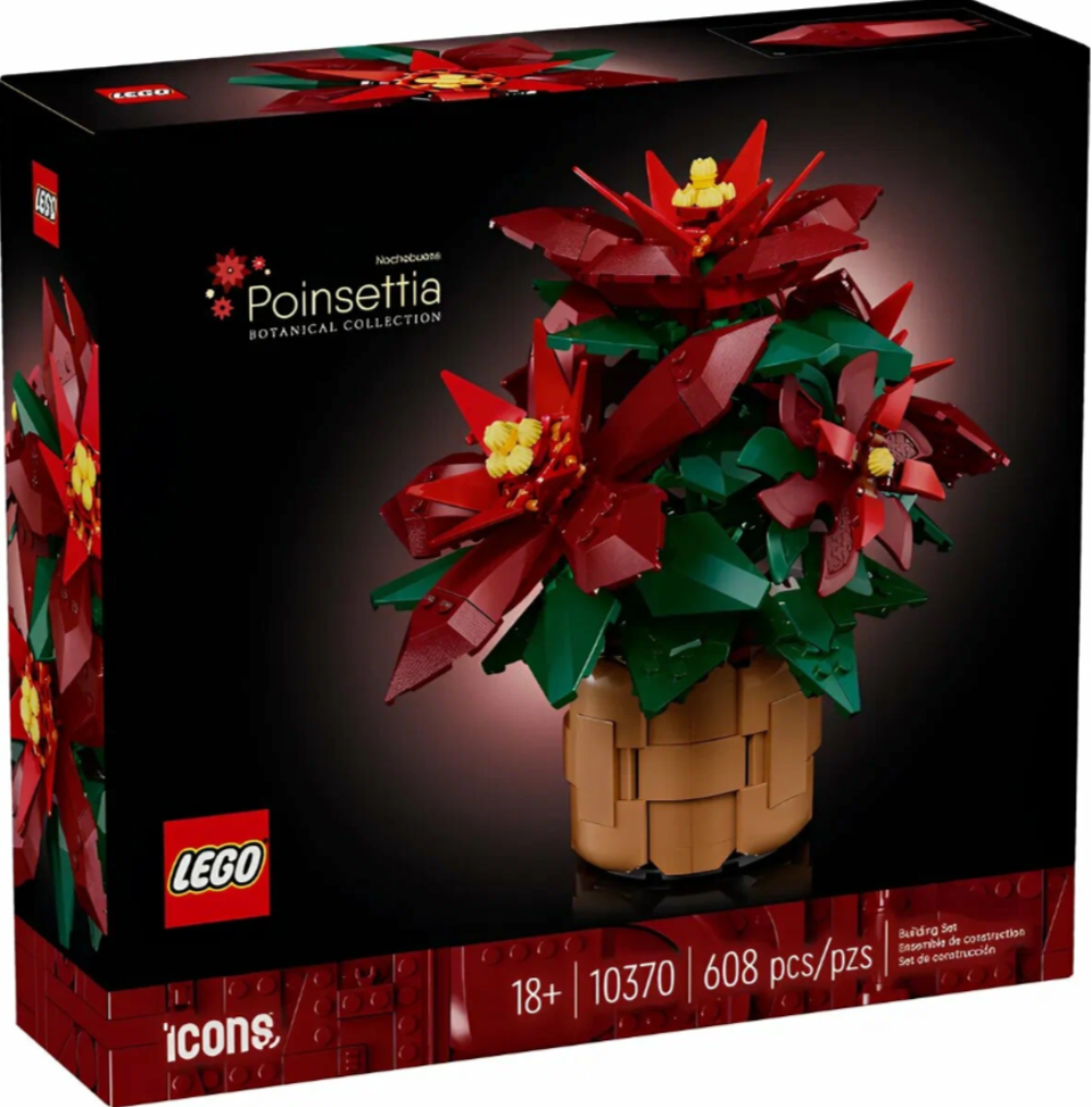 Конструктор LEGO Icons 10370 The Botanical Collection Цветок в горшке: Пуансеттия, 608 дет.