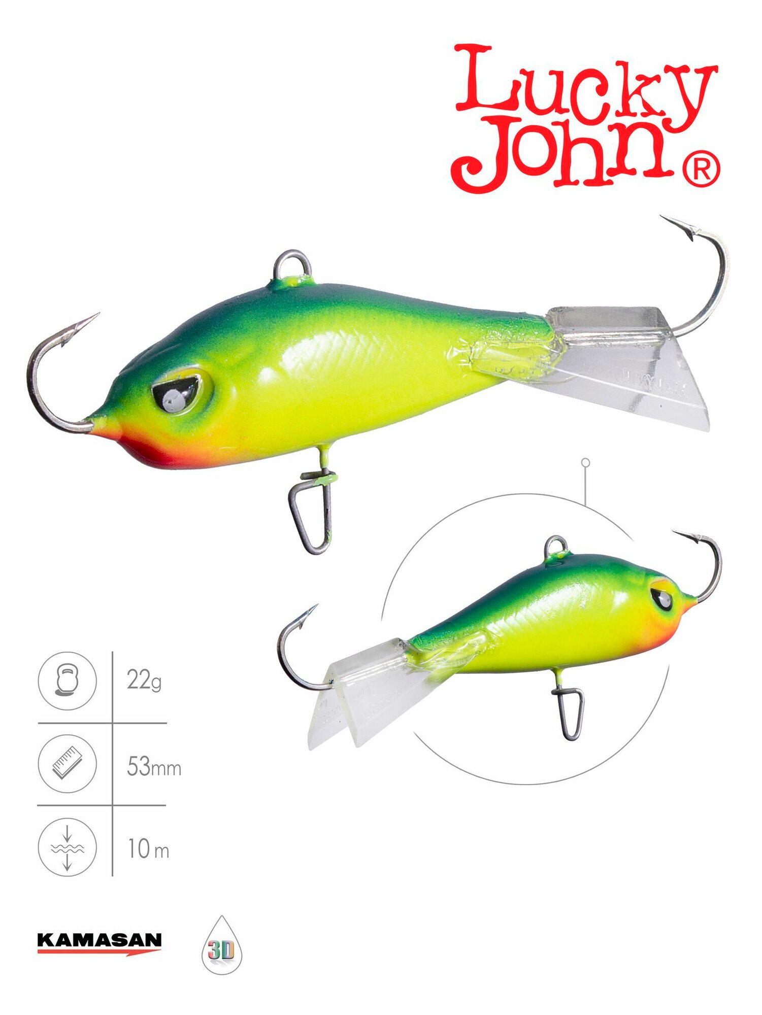 Балансир Lucky John Baltic 5 расцветка 29, размер 5 см, вес 22 г / Балансир для зимней рыбалки на щуку, судака, окуня