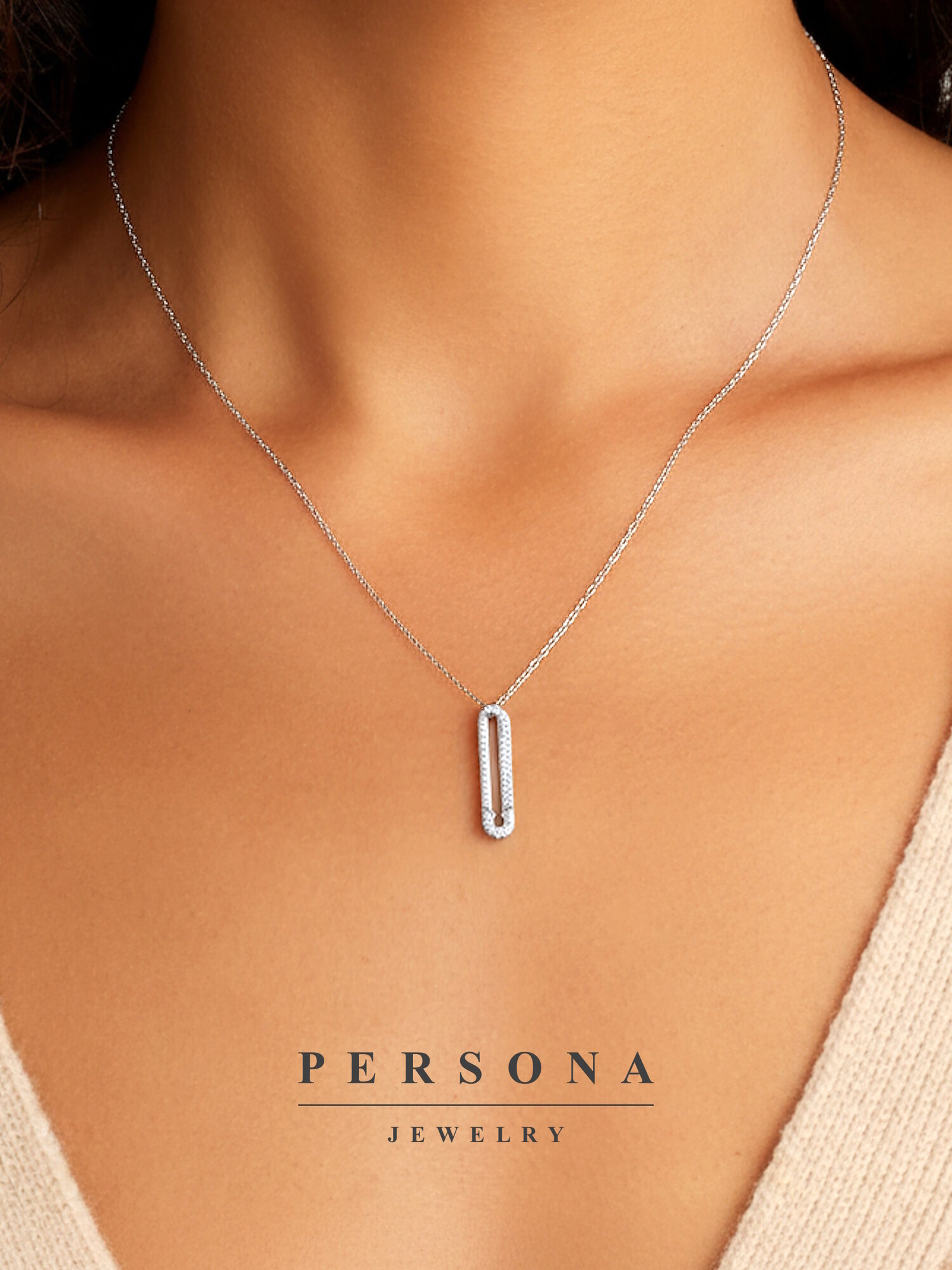 Колье, серебро, 925 проба, родирование, фианит