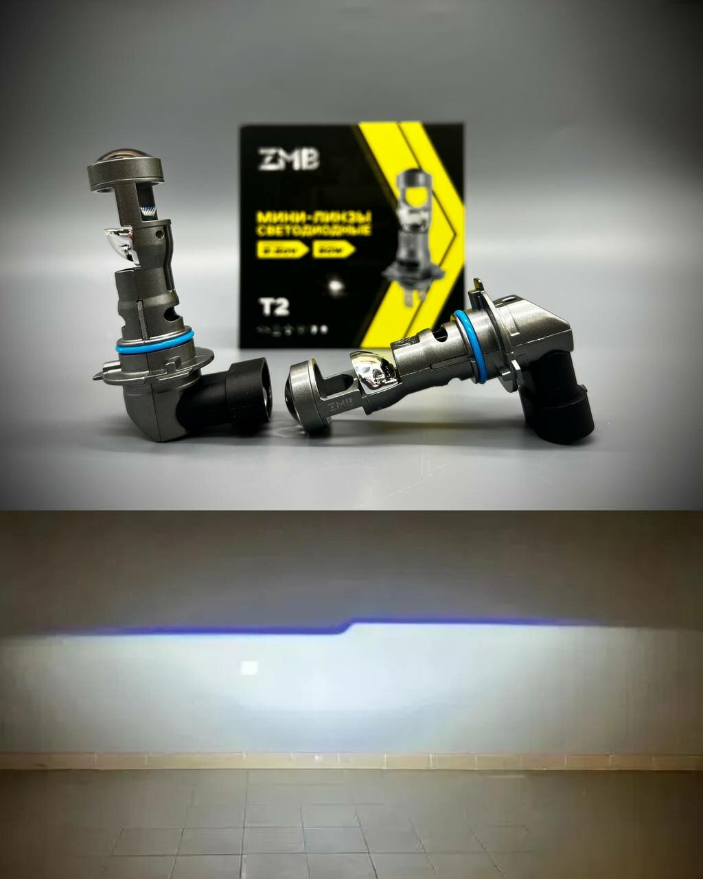 Светодиодные лампы HB4 c линзой для BMW 5 E60 2001-2010 для Противотуманок / БМВ Е60 - без разбора фары, автомобильные LED лампочки