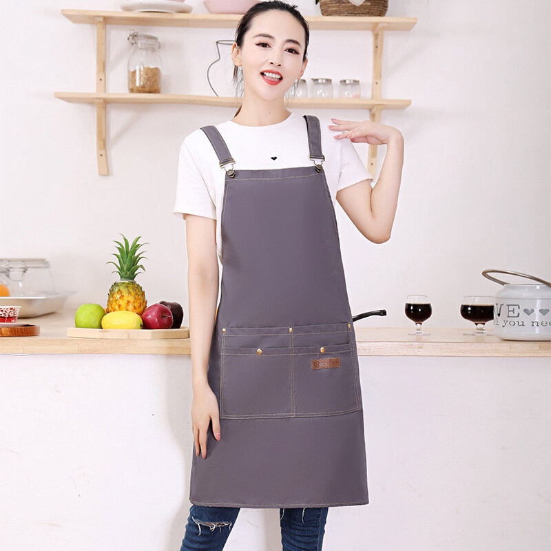 Оптовый водонепроницаемый фартук из брезента, фартук для кухни и приготовления пищи, фартук для работы в кухне