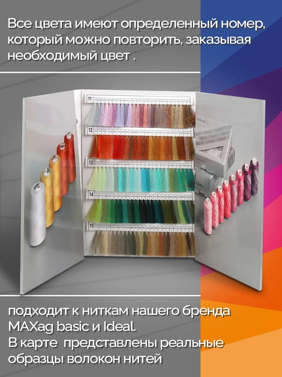 Карта цветов швейных ниток MAX и Ideal — фото 1