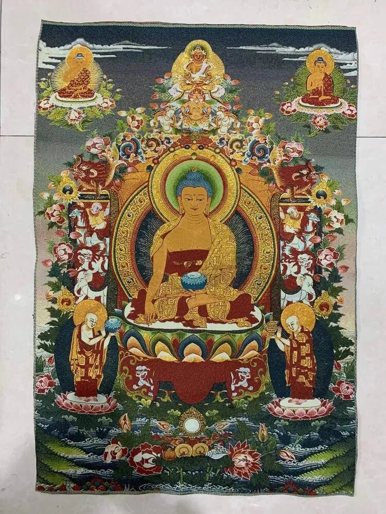 Тханка Буддийская "Шакья-муни" 60*90см вышивка ткань картина