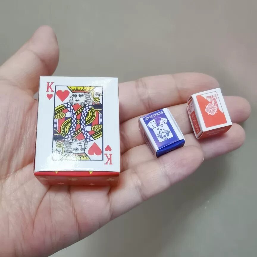 1:12 Кукольный домик, бумажные миниатюрные покерные карты, кубик Рубика, линейка, шахматы, аксессуары для детского игрового домика