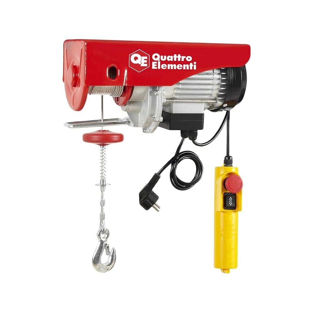 Электрическая таль QUATTRO ELEMENTI TL-500 1100 Вт, 250/500 кг, трос 12 м, блок полиспаст в компл. 793-695
