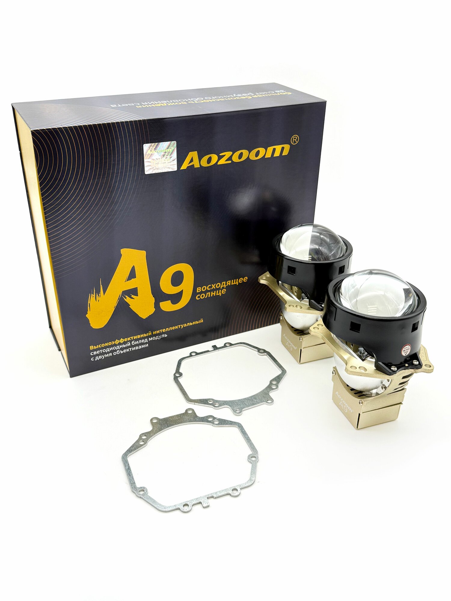 Светодиодные билед модули Аозум А9 на Suzuki SX4 2007-2014 / Линзы bi-led A9 для Сузуки SX4
