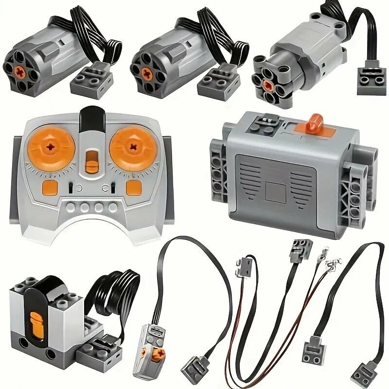 9-компонентный набор моторов Technic Power Function с дистанционным управлением - Совместимо с основными брендами кирпичей, включает поезд, сервоприводы XL и L для творческого строительства