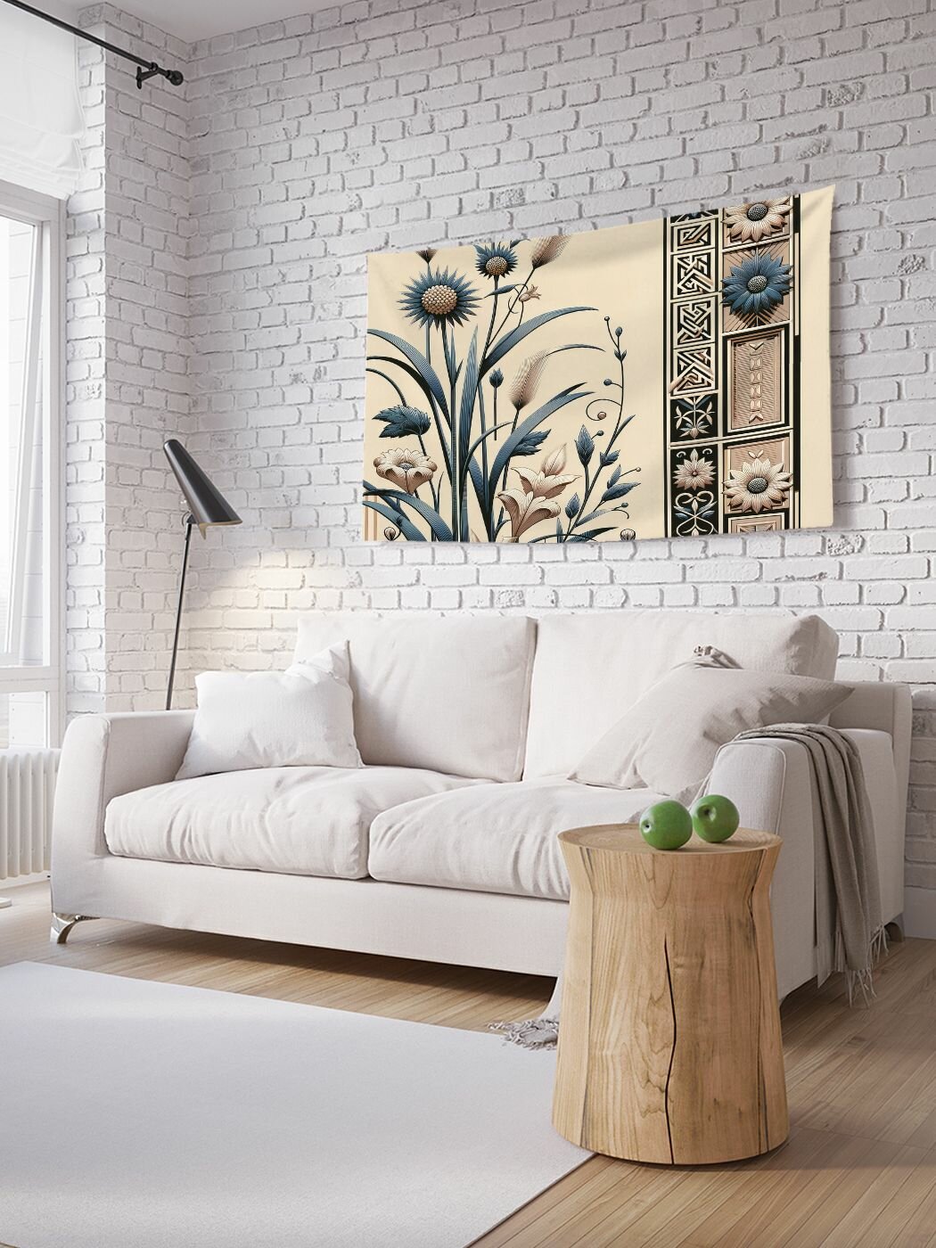 Фотопанно на стену горизонтальный постер 100х150 "Обои с цветами", JoyArty