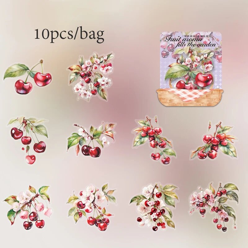 Набор из 10 наклеек клубничный дизайн S23999-6