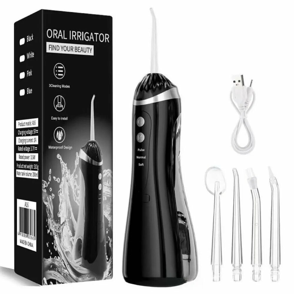 Портативный ирригатор для полости рта, беспроводной электрический аппарат для чистки зубов десен брекетов виниров протезов языка, дорожный набор