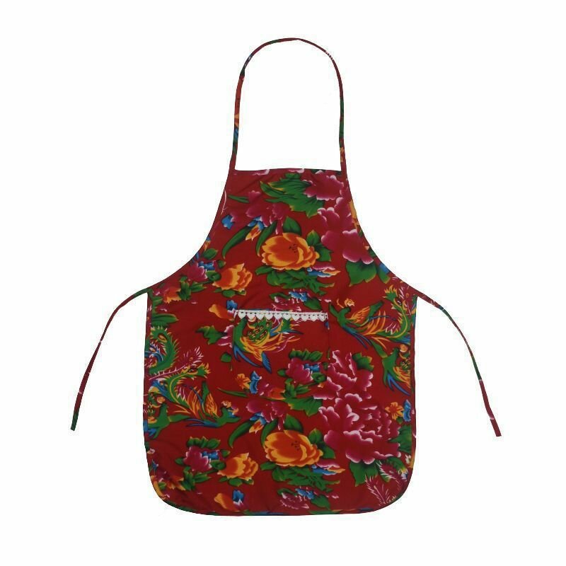 Фартук для танцевального выступления в детском саду, северо-восточная цветочная ткань, головной платок, рукава, детский фартук для сбора чая с цветочным принтом