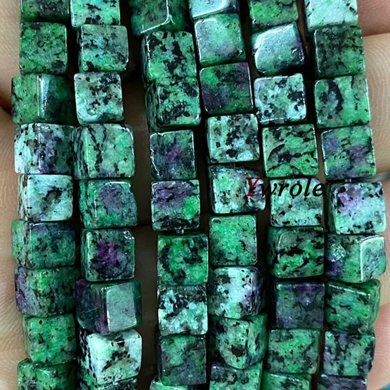 Бусины из камня вулканической лавы, малахита, топаза, агата 6x6 Изумрудный, 6x6mm 58-60pcs, Epidote