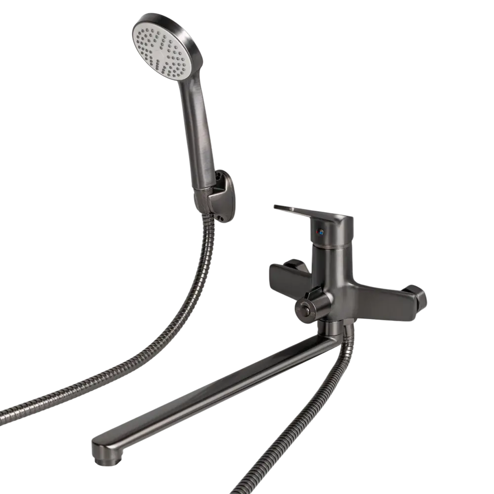 Смеситель для ванны Esko Marburg однорычажный с лейкой и шлангом цвет графит