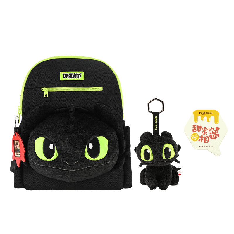 POTDEMIEL x Global Studios Беззубик Мастер Дракон Ночной Подвеска Черный Куклы Плюшевая кукла 11см 20см Длина тела