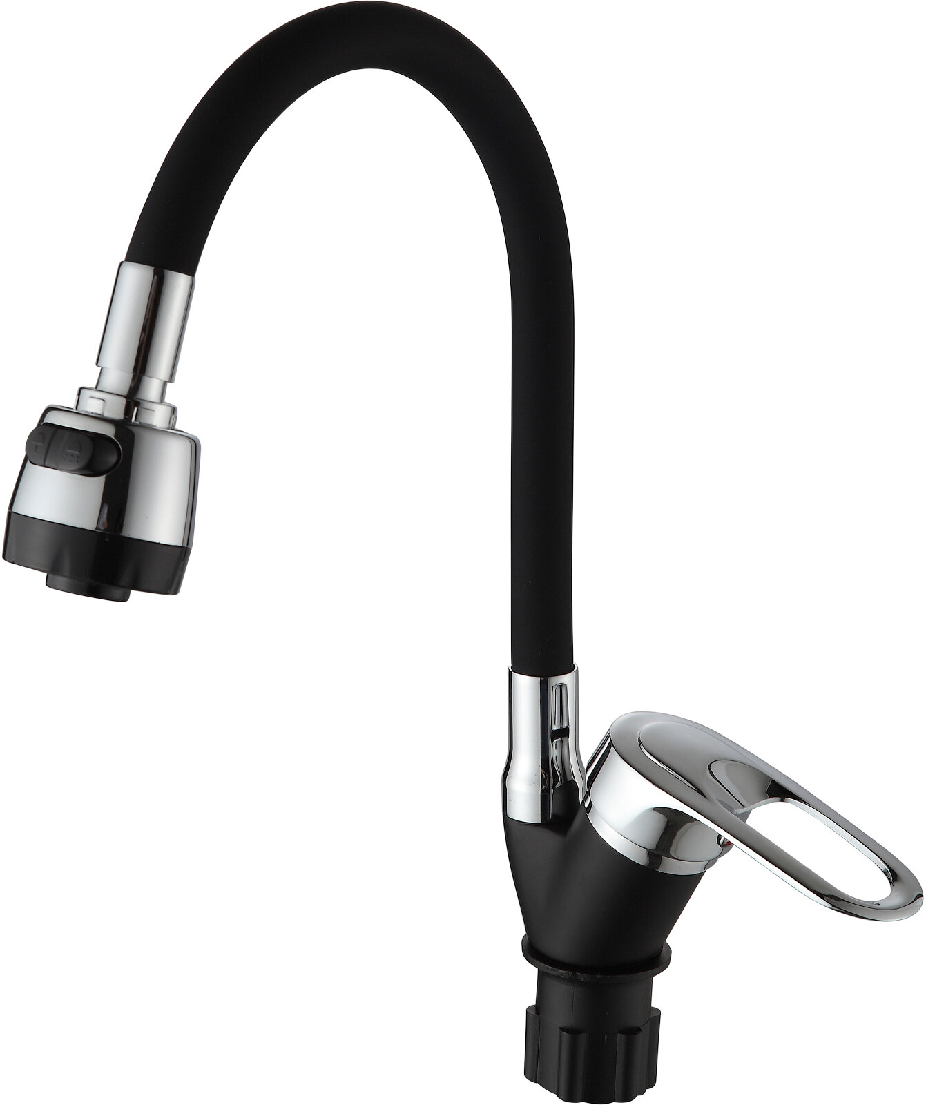 Смеситель для кухни с гибким изливом черный ECONOCE EC0245B, на раковину