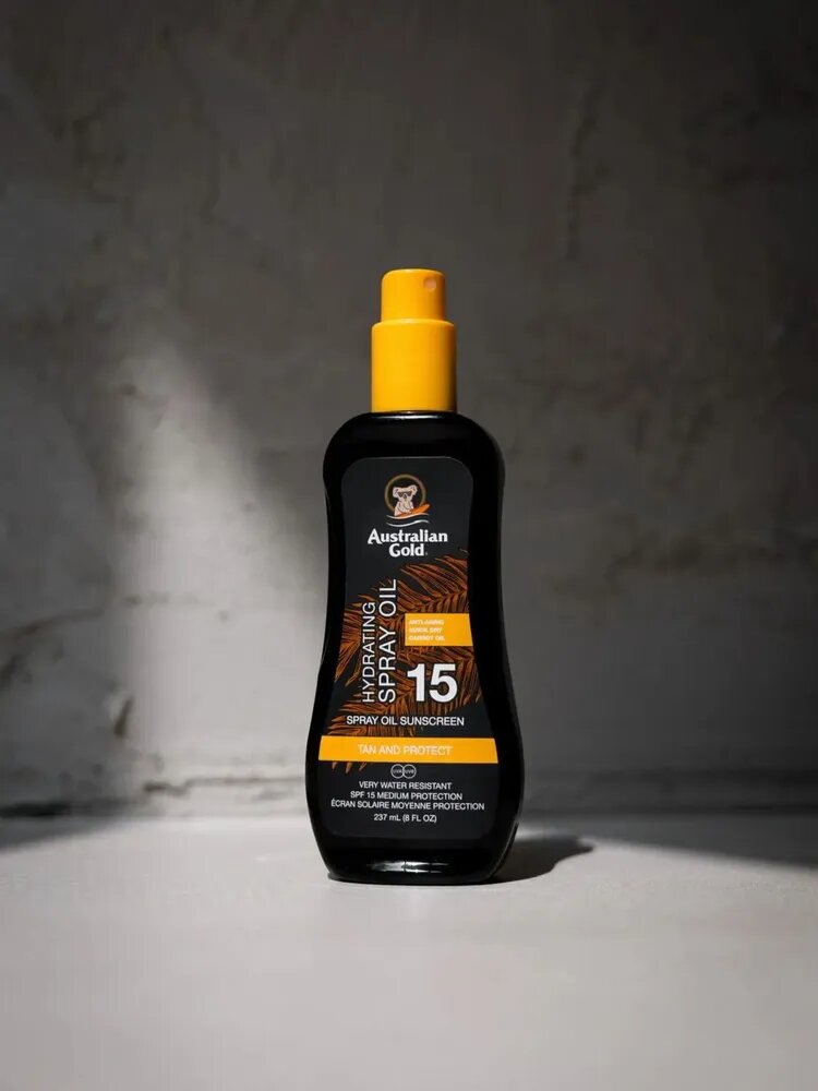 Australian Gold Hydrating Spray Oil Sunscreen SPF15, Солнцезащитное спрей-масло