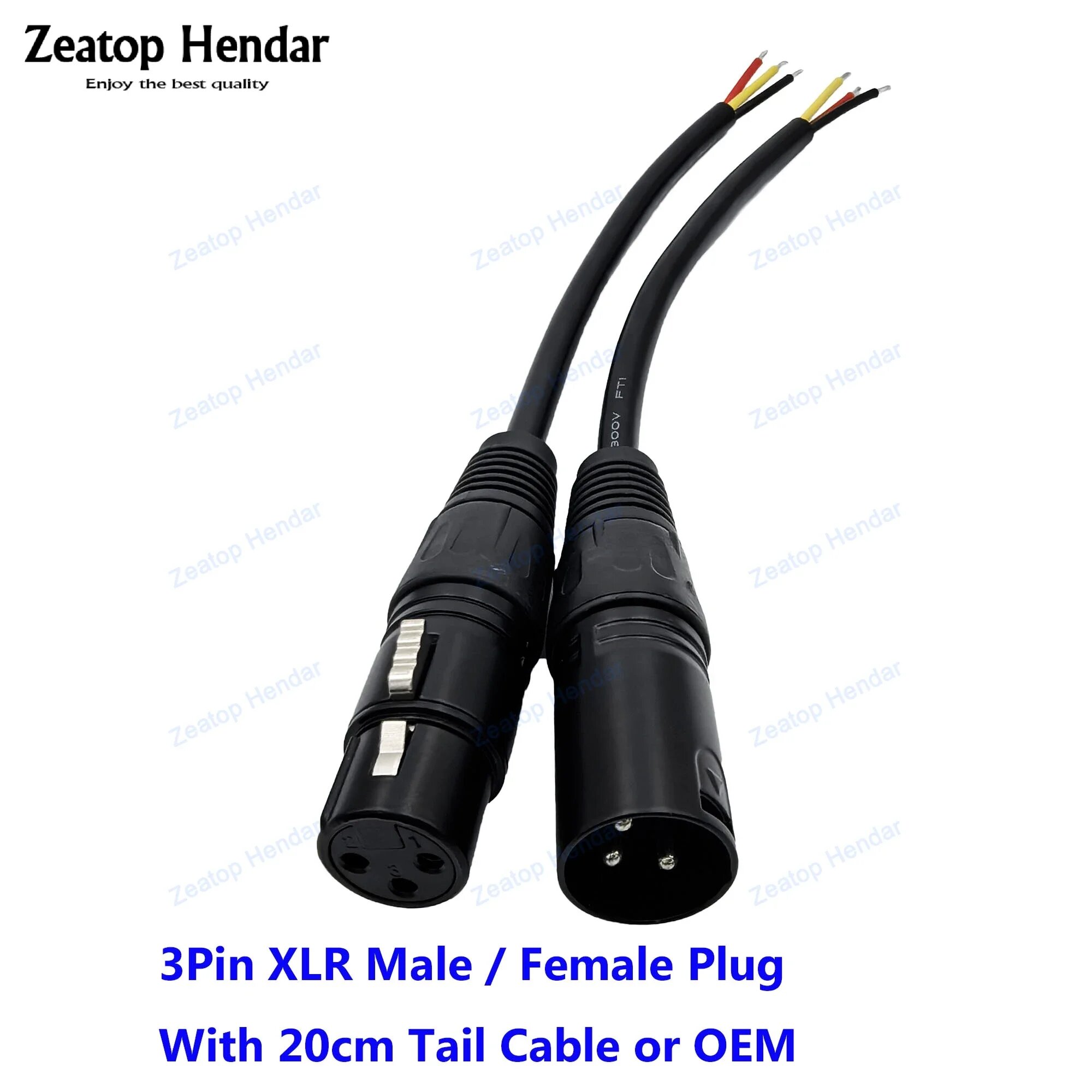 XLR Female разъем папа/мама, кабель 15 см