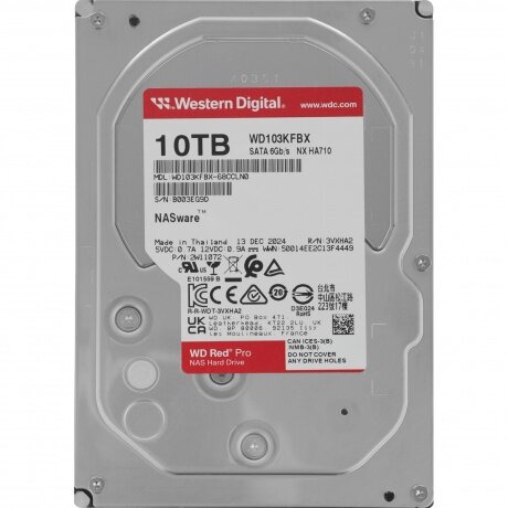 Жесткий диск WD SATA-III 10TB WD103KFBX NAS Red Pro