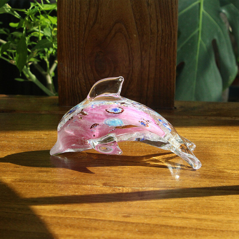 Милый стеклянный декоративный дельфин, украшение для комнаты в морском стиле, сувенирный подарок.