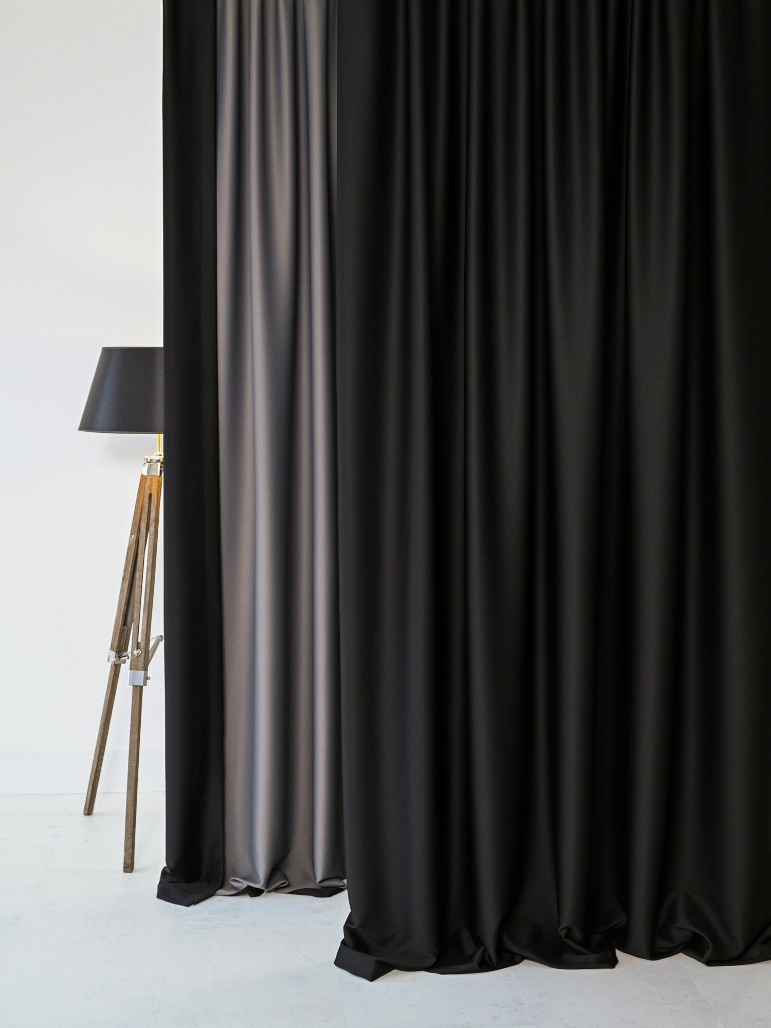 Шторы 100% блэкаут черный 300х240 см, 2 полотна, (каждое 150х240 см), шторная лента 10 см Erika Home (Evrika Home)