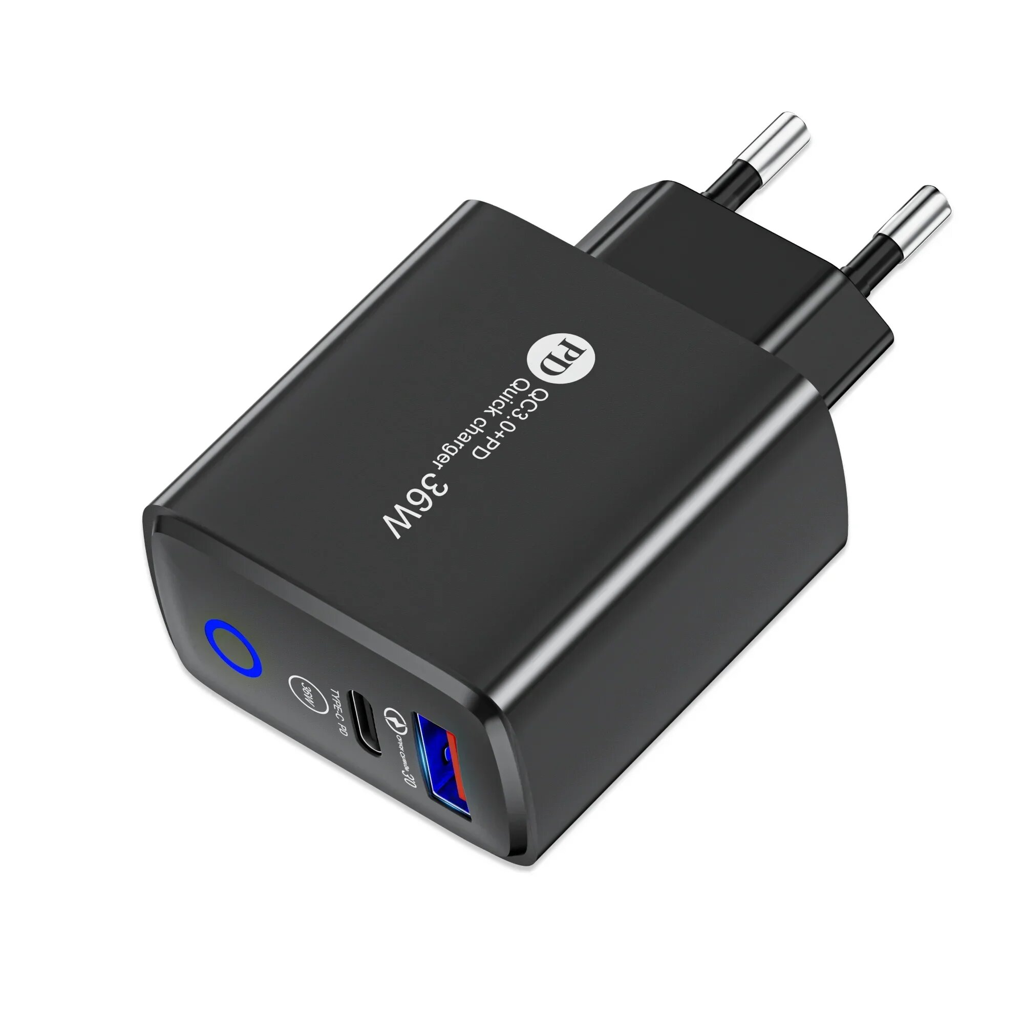 Зарядное устройство EU 36W USB C PD Black