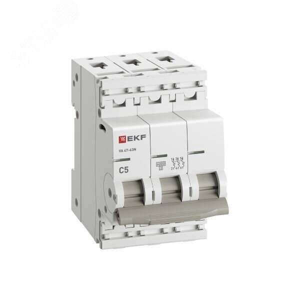 Выключатель автомат. 3-пол. (3P) 5А C 6кА ВА47-63N PROxima EKF