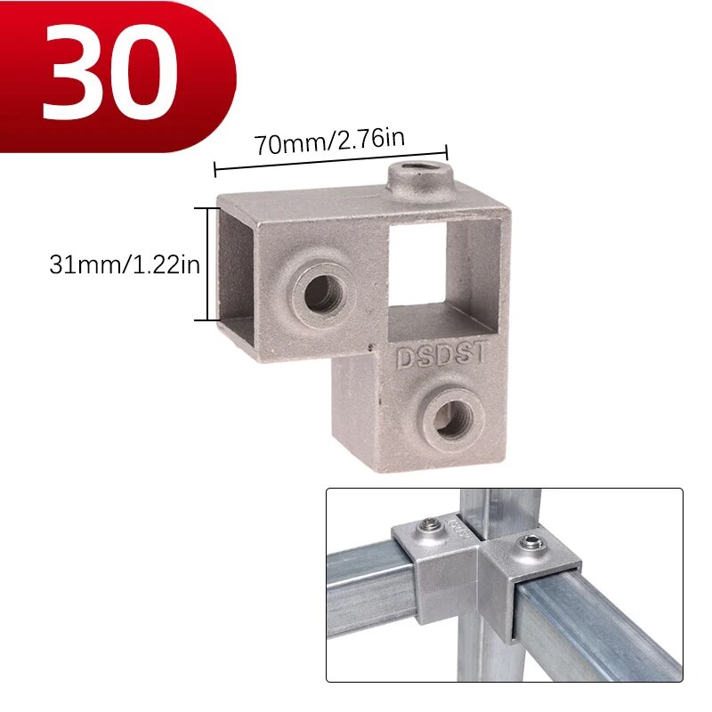 Трехсторонний угловой соединитель для квадратных труб из алюминиевого сплава C4