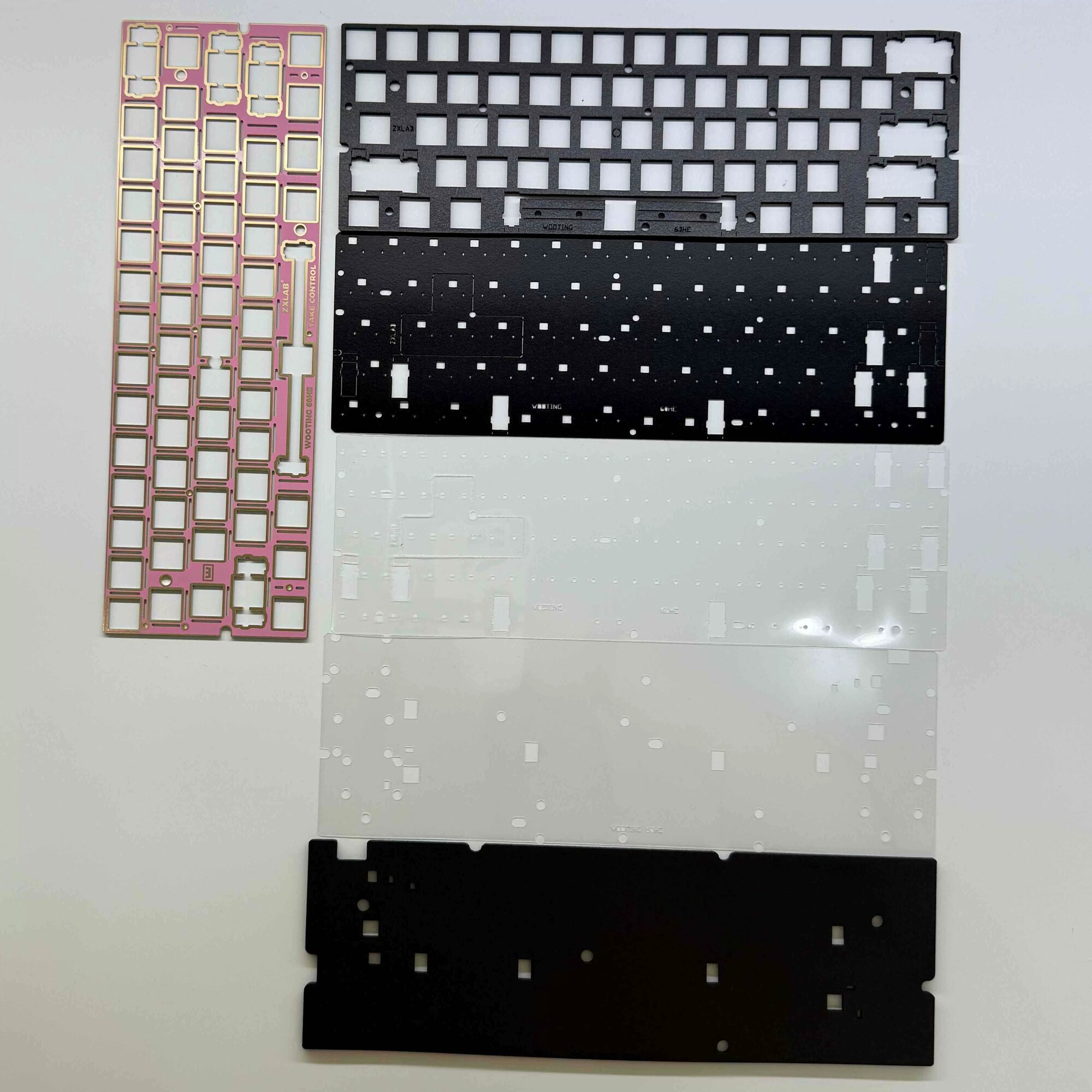 Wooting60HE, модифицированный под Holy60, с полым алюминиевым корпусом (KBDfans), магнитными переключателями,