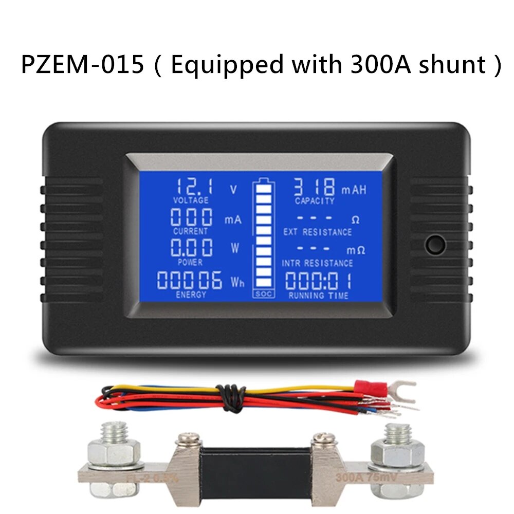 Автомобильный вольтметр амперметр Peacefair 015 with 300A shunt