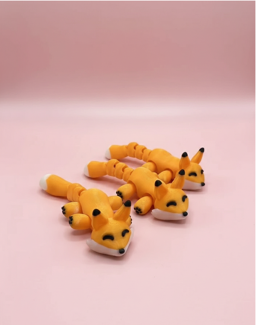 Подвижная фигурка лиса антистресс на 3д принтере из премиального пластика