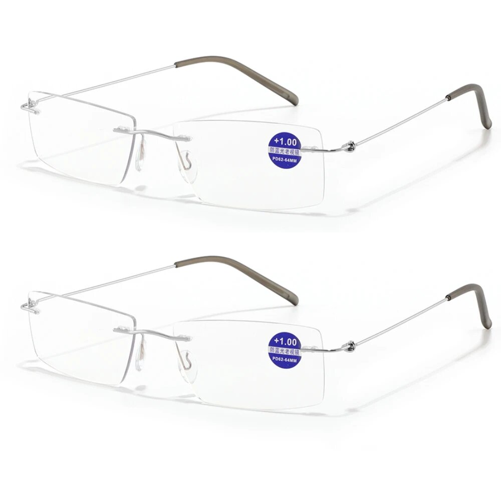 YINSQER Безрамочные очки для чтения из титана +1.0 +1.5 +2.0 2 sliver, +200