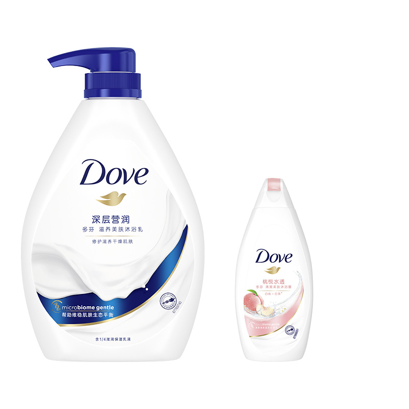 Крем-гель для душа унисекс Dove Глубокое питание и увлажнение Цветок вишни, 1000г+300г