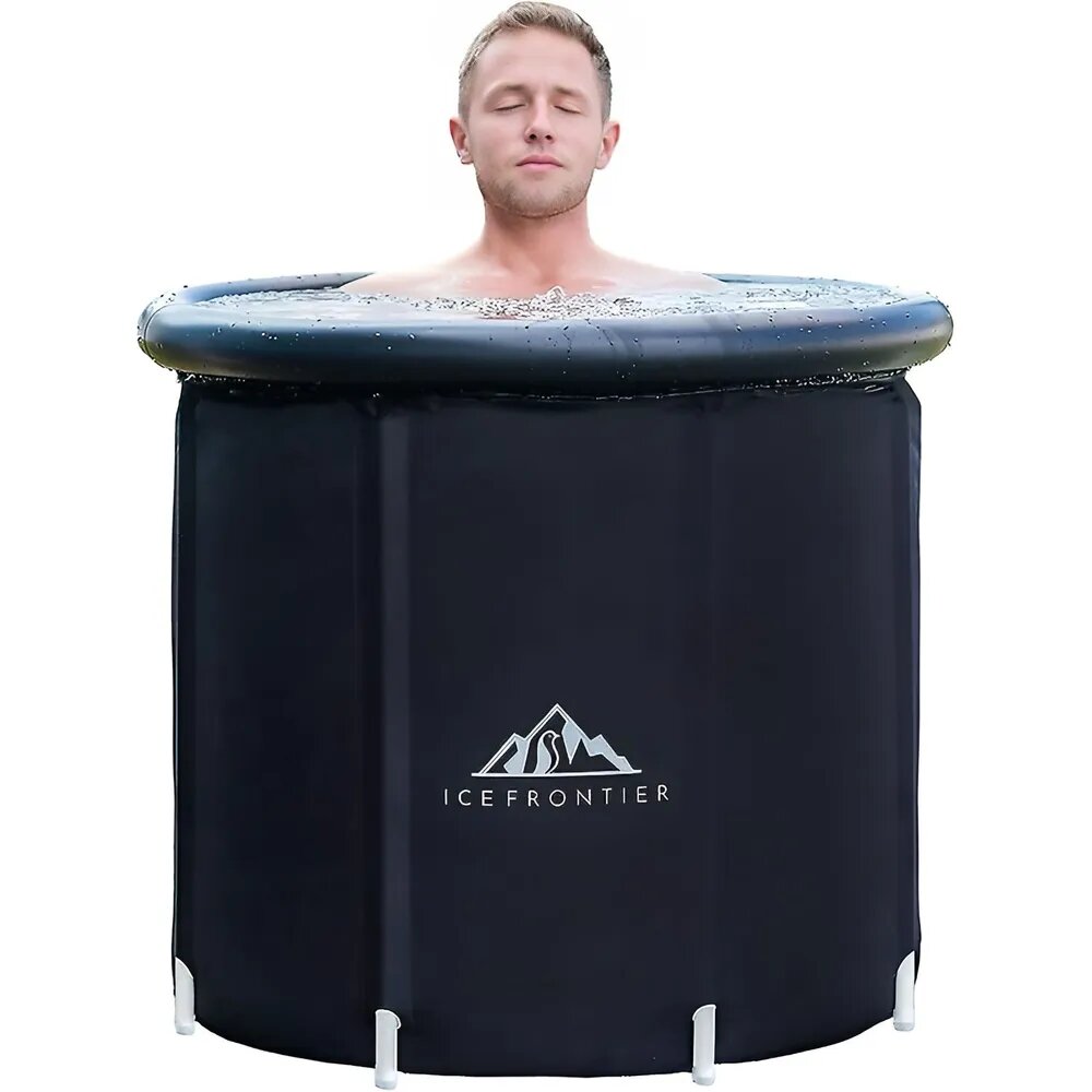 Icefrontier Черная портативная ледяная ванна для холодной воды, складная ванна для холодной воды для отдыха на открытом воздухе