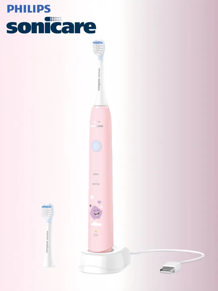 Набор электрических зубных щеток Philips HX2432/02, розовый, звуковая вибрация, два режима