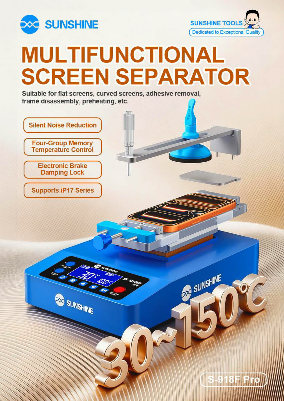 SUNSHINE S-918F Pro сепаратор LCD экранов с подогревом, для быстрого снятия экрана для мобильных телефонов