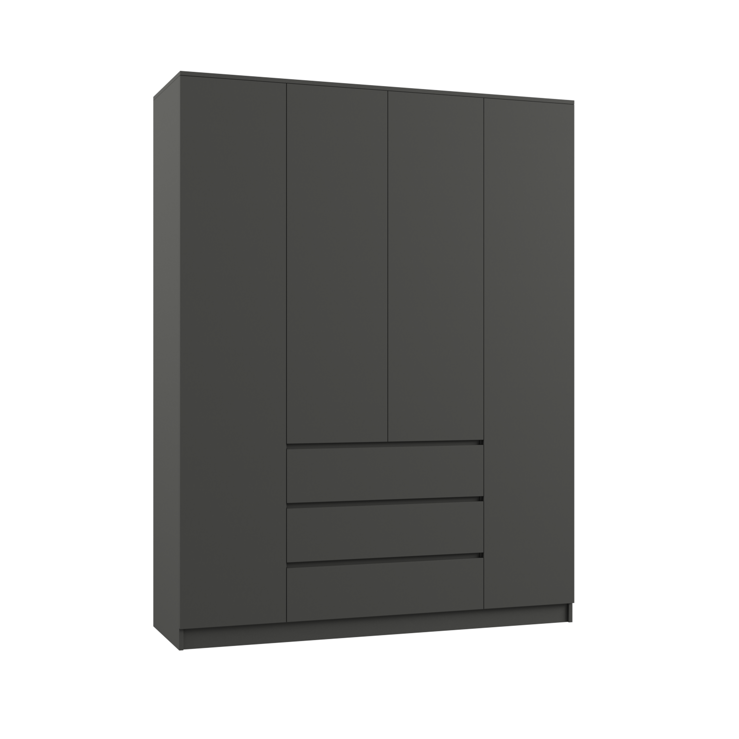Шкаф 4-х створчатый Мадера, 160 см, серый