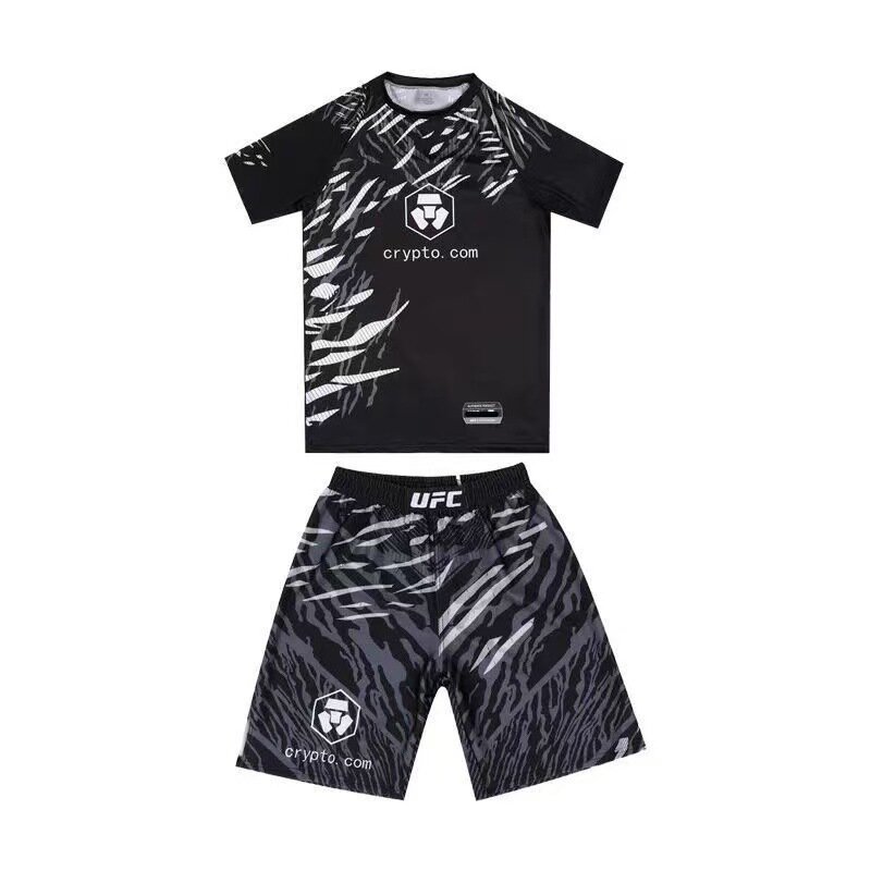 Спортивная одежда для ММА для мужчин и женщин, спортивный костюм для фитнеса UFC с коротким рукавом и шортами, боксерский костюм, быстросохнущий комплект для саньда.