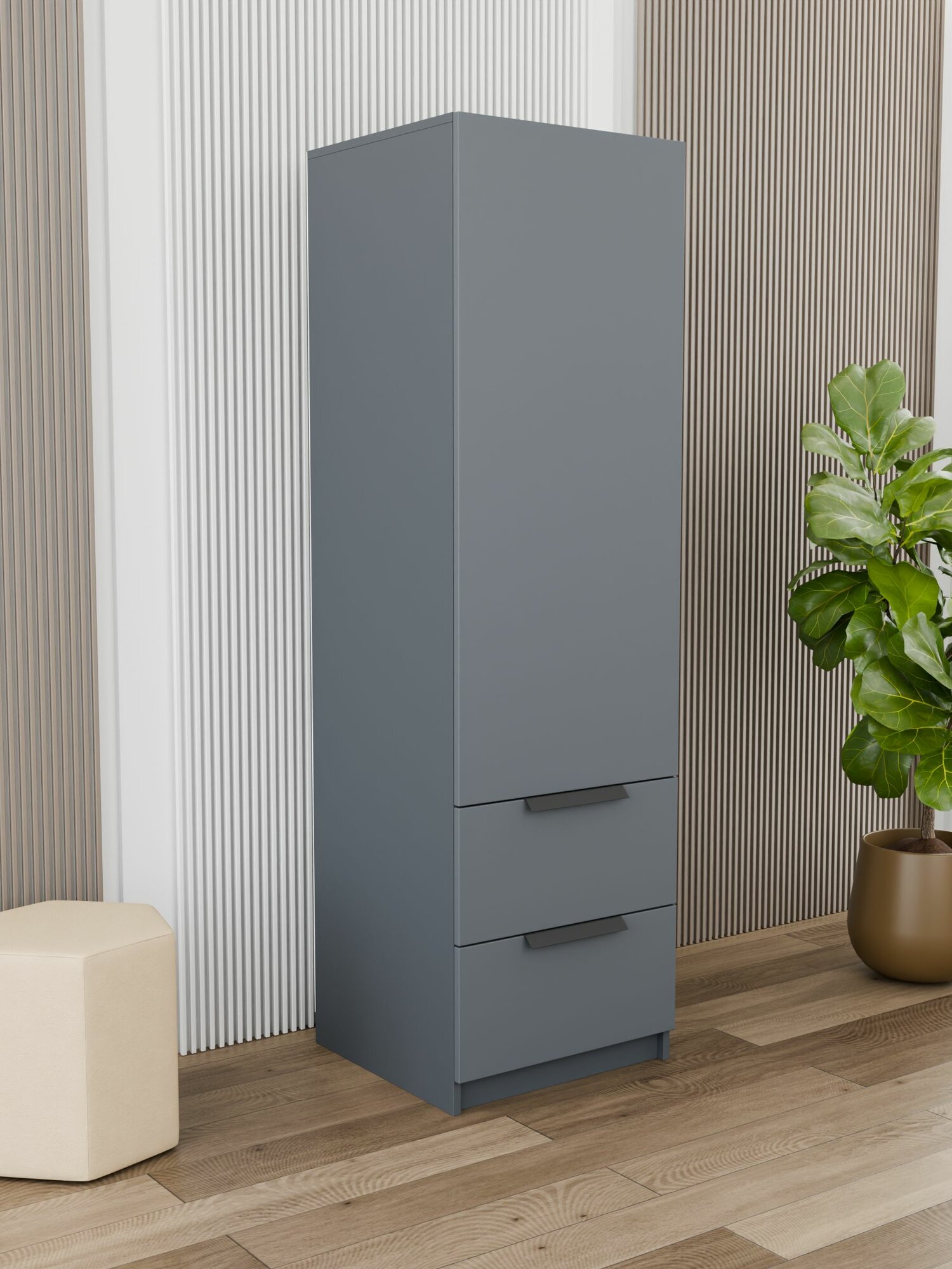 Изумлит Шкаф-пенал Компакт 170х50х49 см, графит