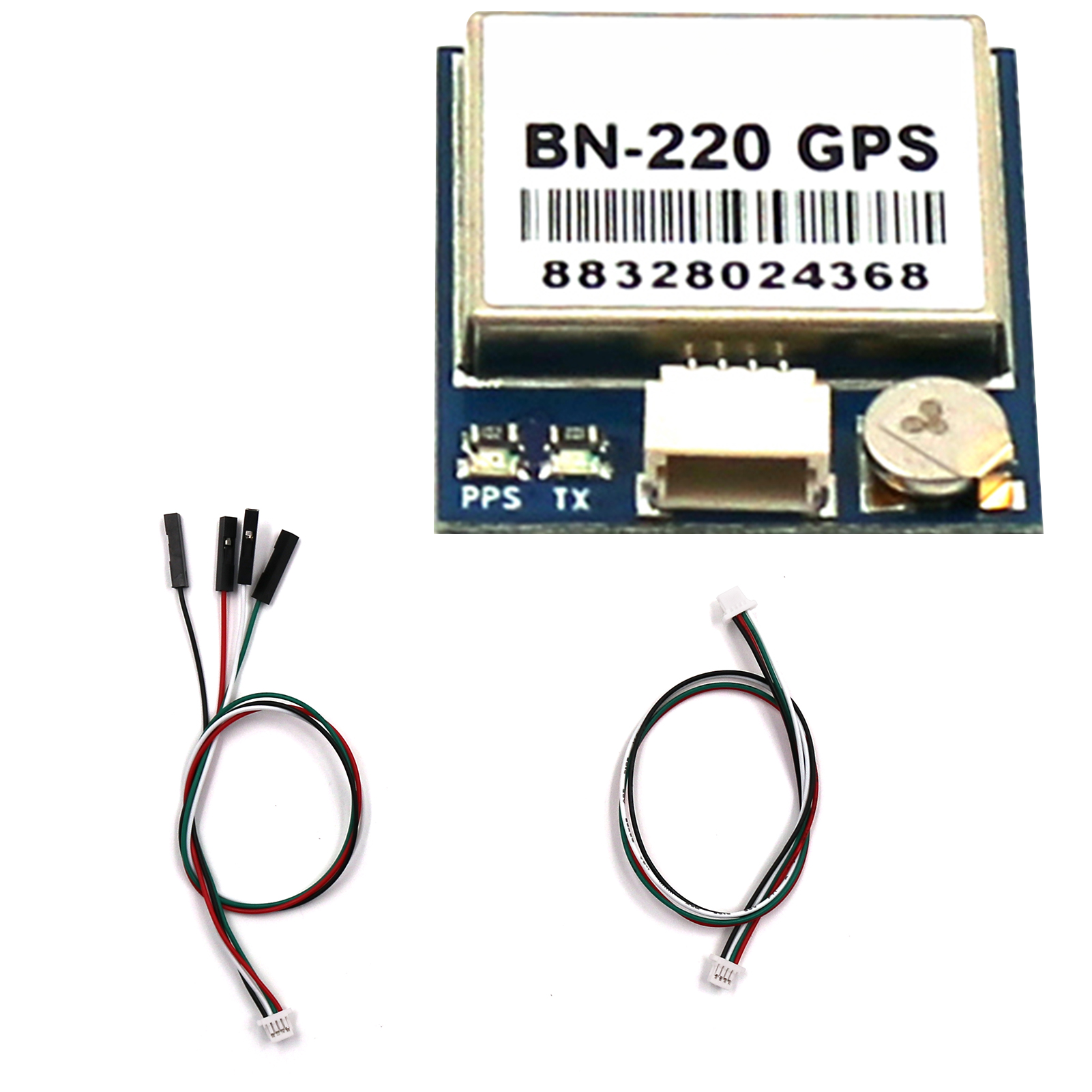 BEITIAN Модуль GNSS GPS GLONASS BN-220 с встроенным FLASH NMEA0183 FW3.01, TTL, 3.6V-5.0V, чипсет M8030-KT, 72 канала, 22x20x6 мм, вес 5.3 г, в комплект входят 1 модуль, 2 кабеля, 1 двусторонняя клеевая наклейка