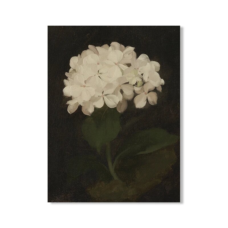 Белая картина с гортензией, 13x18 см, 7PC6248