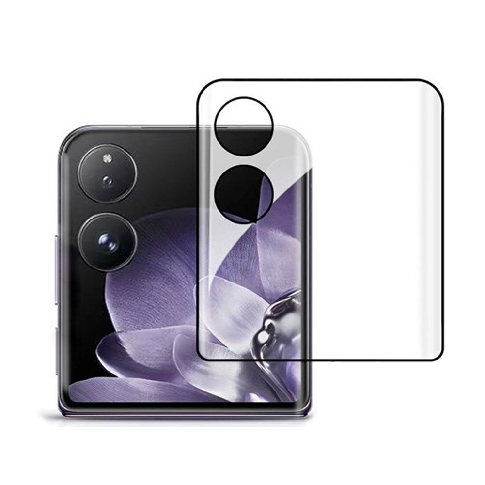 Защитное стекло на экран Xiaomi Mix Flip с черной рамкой, защита внешнего экрана Ксяоми микс флип