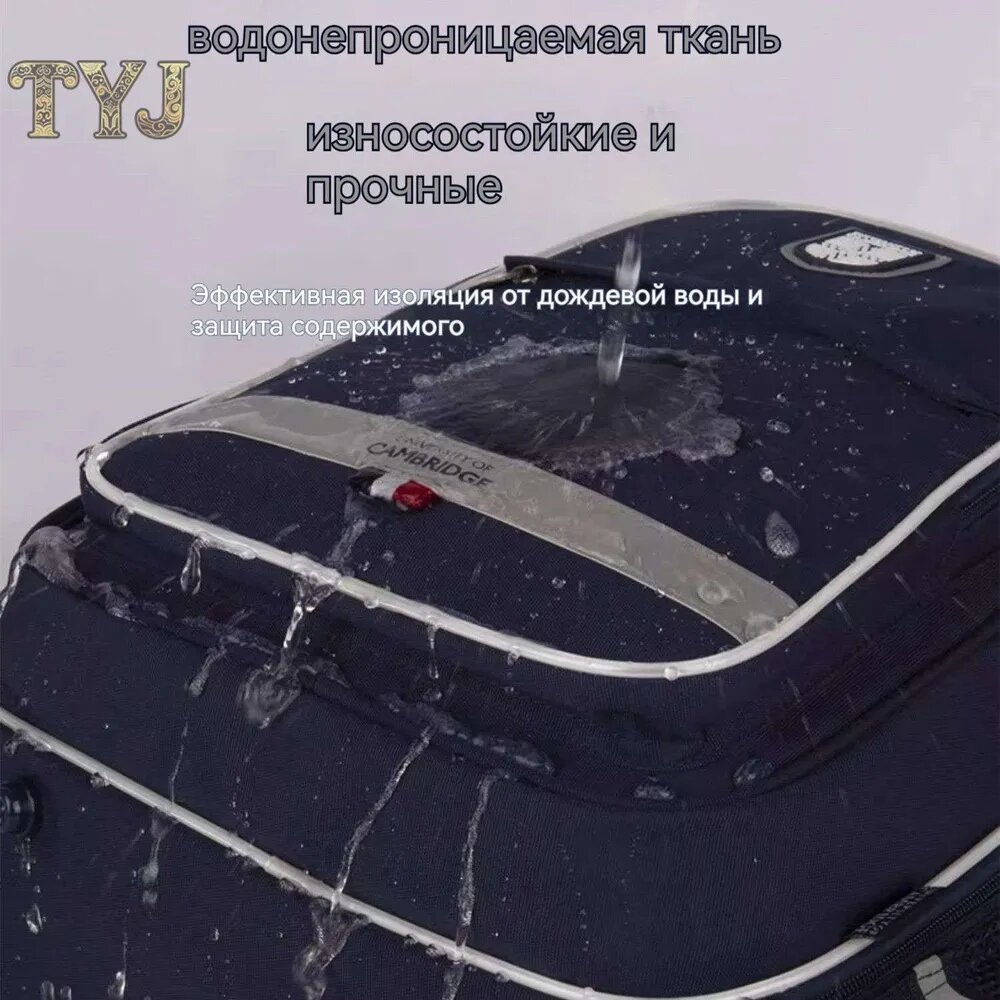 Школьный рюкзак UNIVERSITY OF CAMBRIDGE CA393 темно-синий/пурпурный для девочек, облегченная версия, размер 28.5*20.5*38 см — фото 1