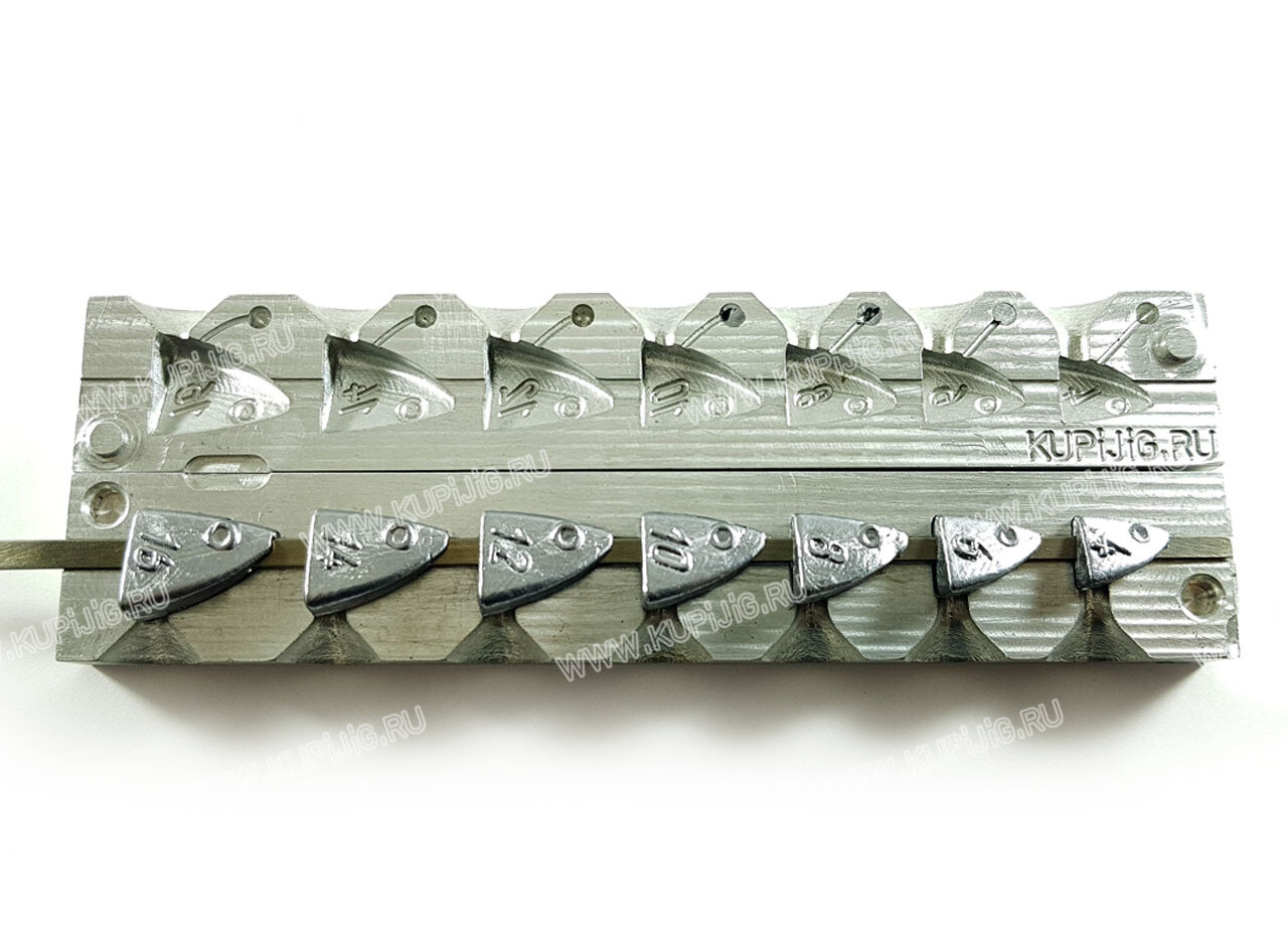 Рыбьи головы от 4 до 16 г. Форма из алюминия для литья рыболовных свинцовых грузил