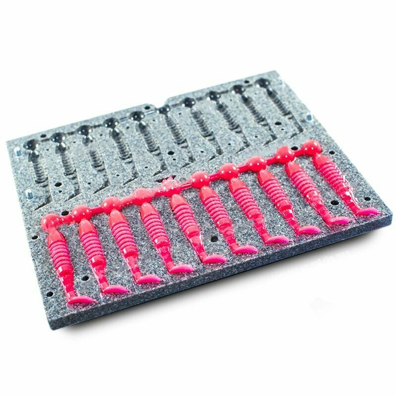 Skeleton 3.2" 80 мм x 10 мест Форма многоместная из акрилового камня для литья рыболовных силиконовых приманок