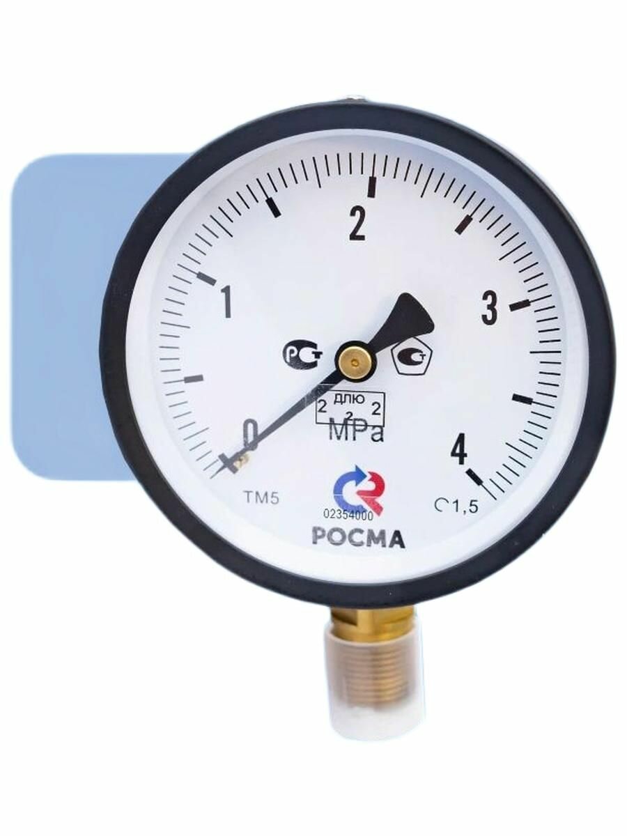Манометр радиальный (Росма) ТМ-510Р.00(0-0,4МРа)G1/2.1,5* 100мм (0-4 бар)