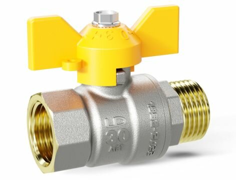 Кран шаровой для газа муфта/резьба (бабочка) LD Pride 1/2"