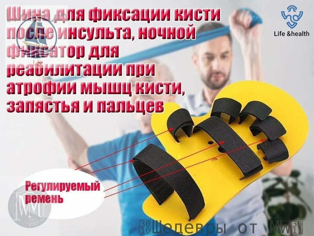 Мини-тренажер Тренажер для тренировки рук и реабилитации пальцев после инсульта(Универсальный для левой и правой руки), универсальный размер