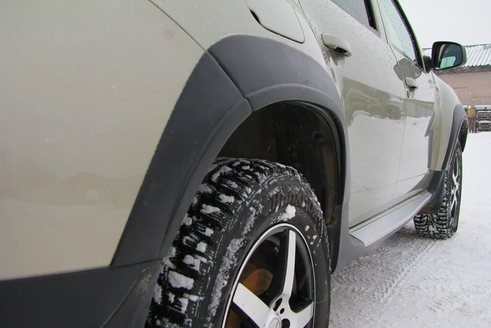 Накладки на колесные арки Renault Duster (2011-2015) для защиты крыльев, ABS пластик, черные