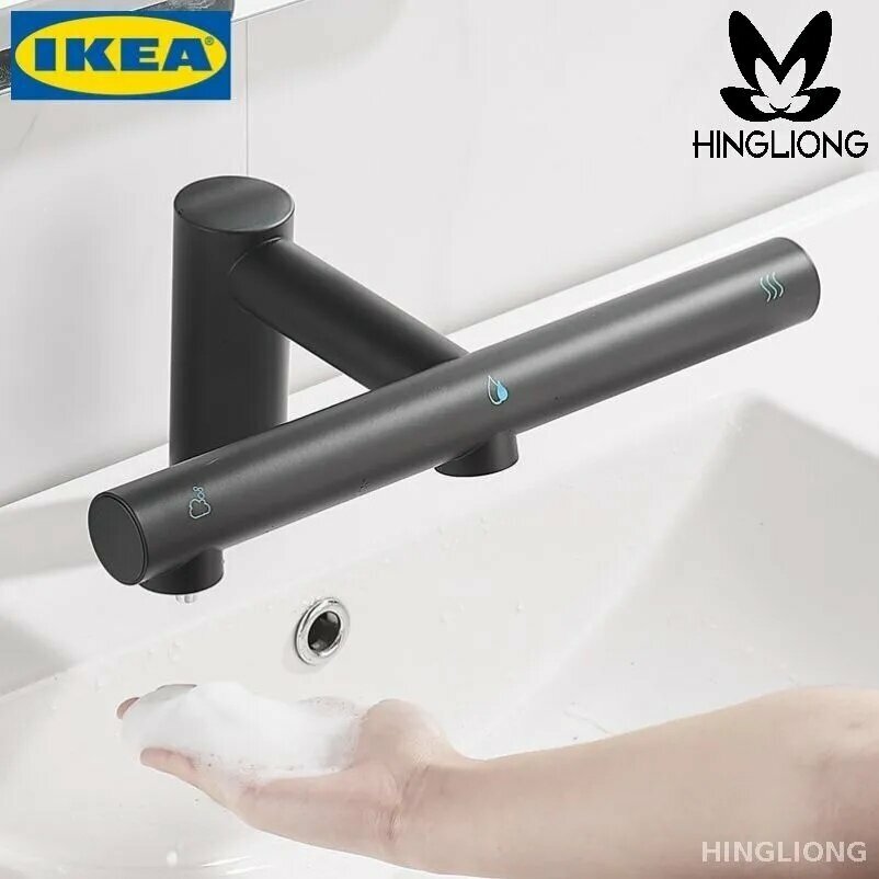 Сенсорный смеситель для раковины, Мытье для рук, продувка, сушка три в одном-HINGLIONG